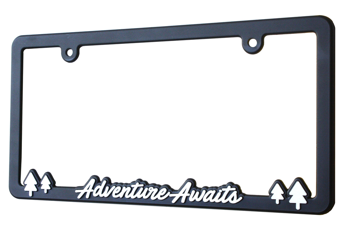 "Adventure Awaits" - Raised License Plate Frame by Wonder Plate Frames